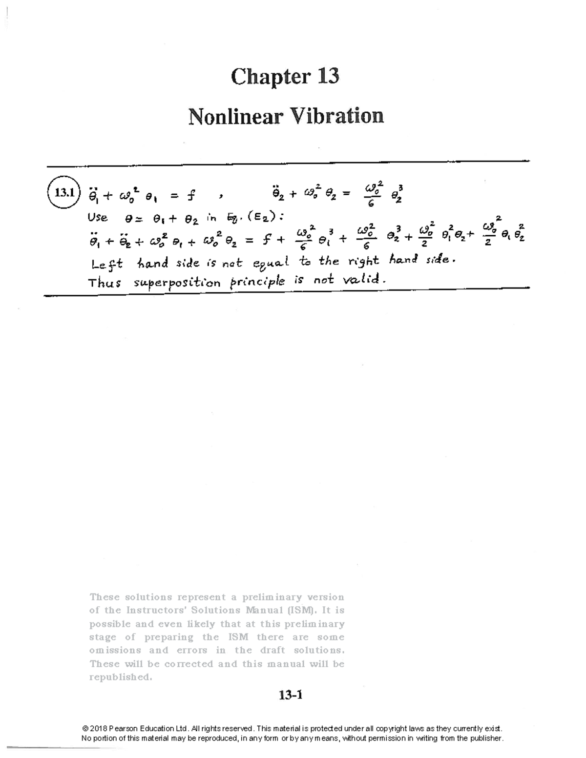 Chapter 13 Solution - 제어공학-기계공학과 - stagepossible and even likely that at this preliminaryof the ...