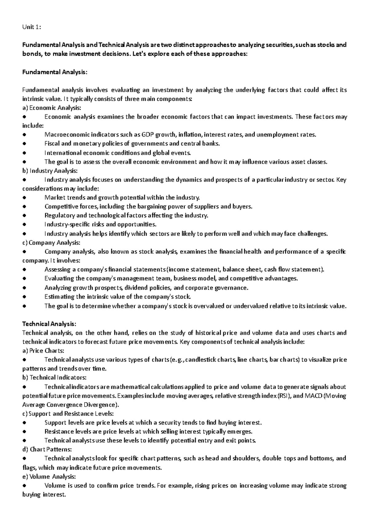 Finance Pre Phd Notes - Only for free access - Unit 1: Fundamental ...