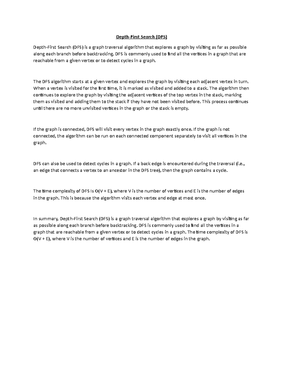 Depth-First Search (DFS) - Depth-First Search (DFS) Depth-First Search ...