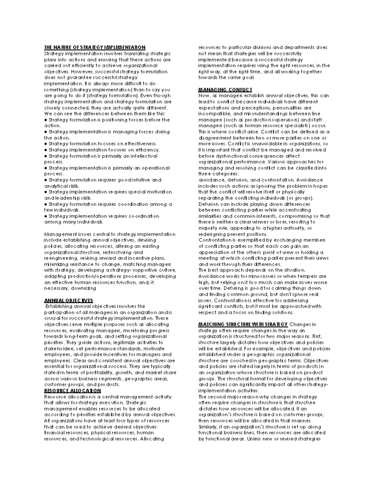 THE Nature OF Strategy Implementation - THE NATURE OF STRATEGY ...