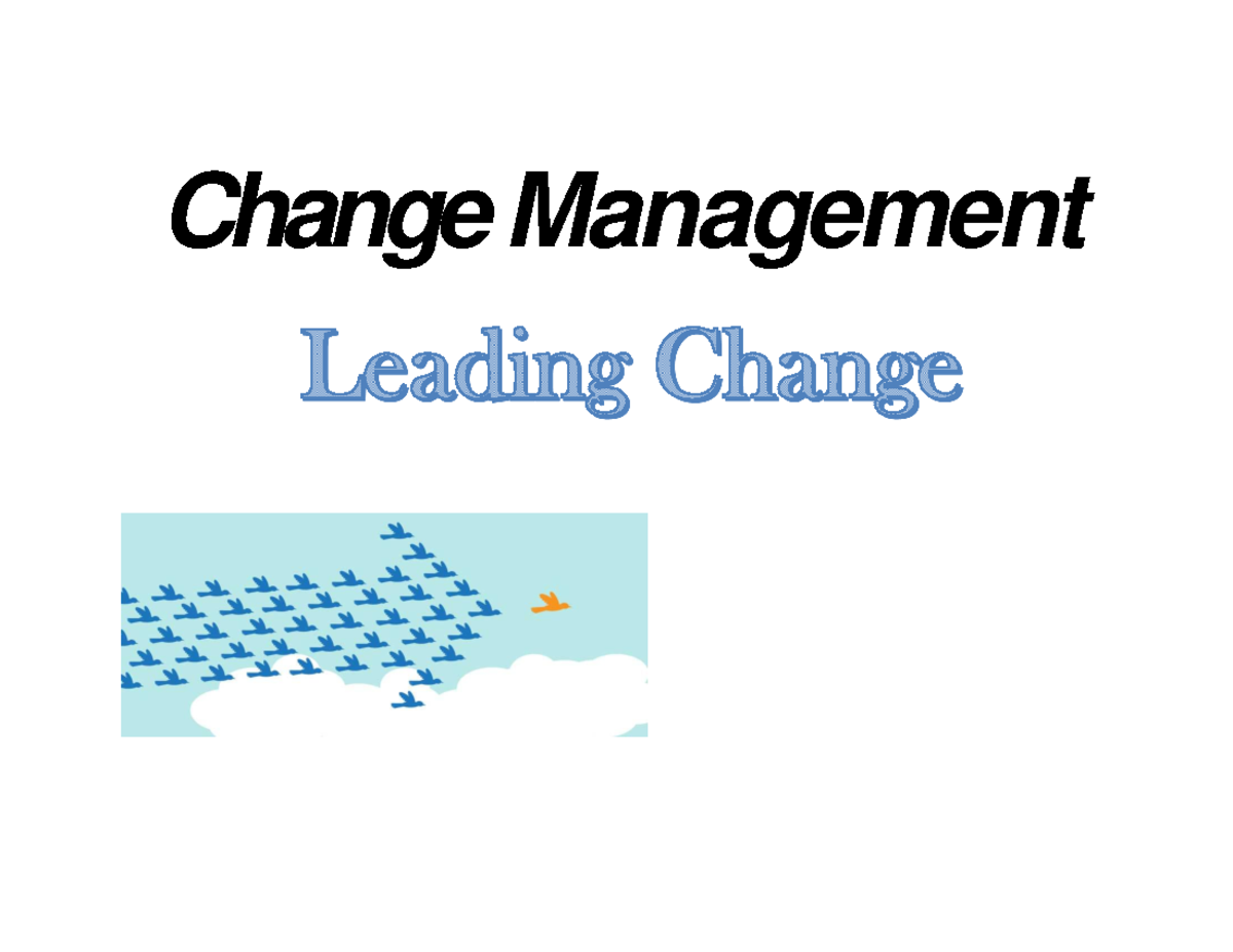Leading Change - Change Management Topics ofToday Leading Change Change ...