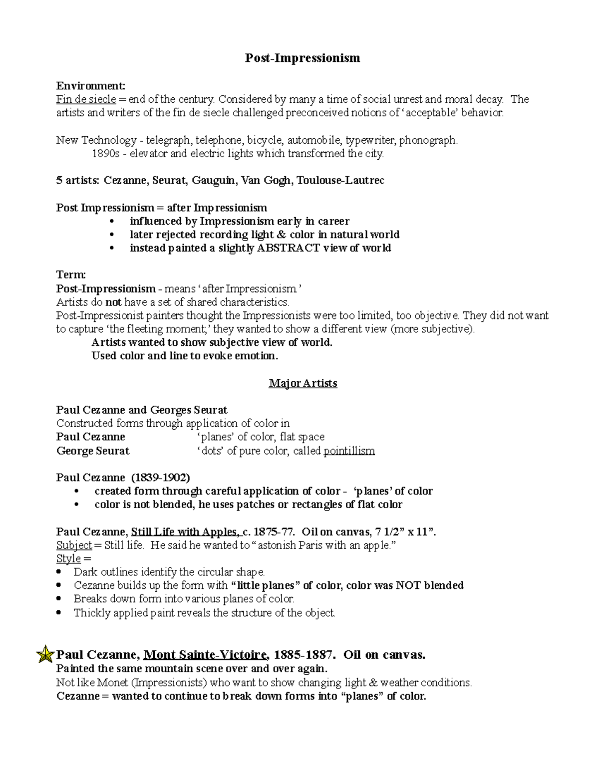 LECT9Post Impressionism - Post-Impressionism Environment: Fin de siecle ...