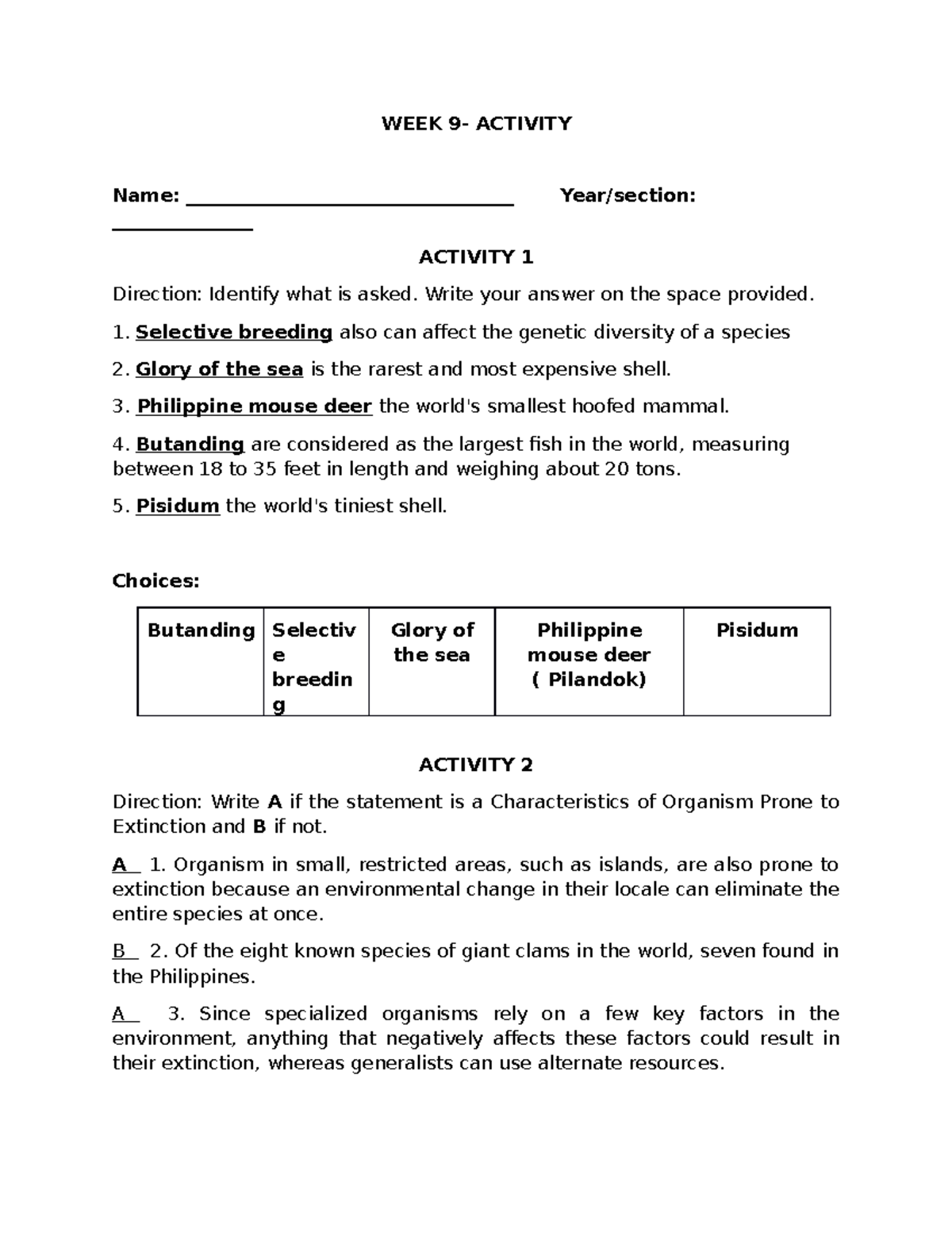 Activity 9 it will help - WEEK 9- ACTIVITY Name ...