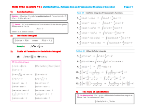Math 1012 (Tutorial 4) Derivative of a Function - Math 1012 Tutorial 4 ...