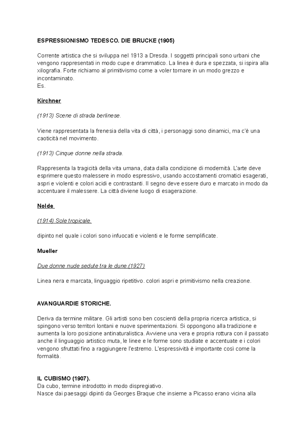 4. DIE Brucke Cubismo Futurismo - ESPRESSIONISMO TEDESCO. DIE BRUCKE (1905) Corrente artistica ...