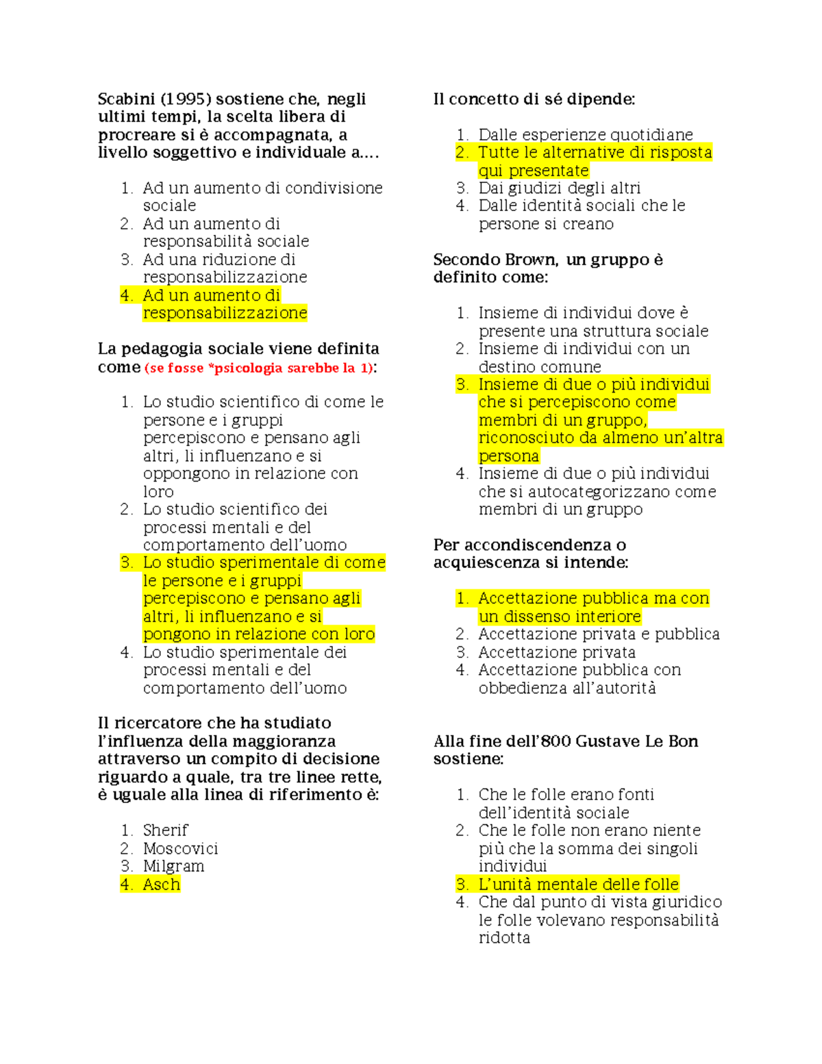 Domande teorie e pratiche 20-21 con Risposte Corrette - Scabini (1995 ...