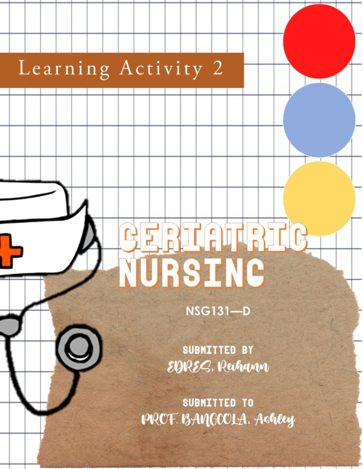 Learning Activity 2 - Module sample for geriatric nursing - Do you ...