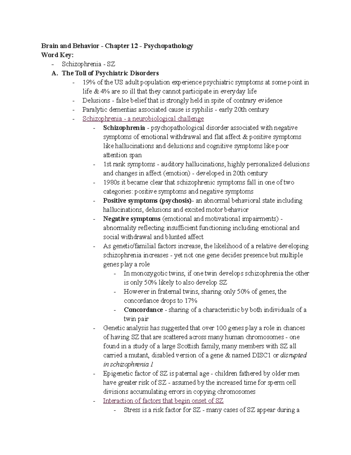 Brain and Behavior - Chapter 12 - Psychopathology - Brain and Behavior ...