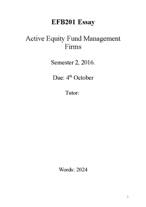 A2 EFB201 - Tutor – | Queensland University of Technology EFB201 ...