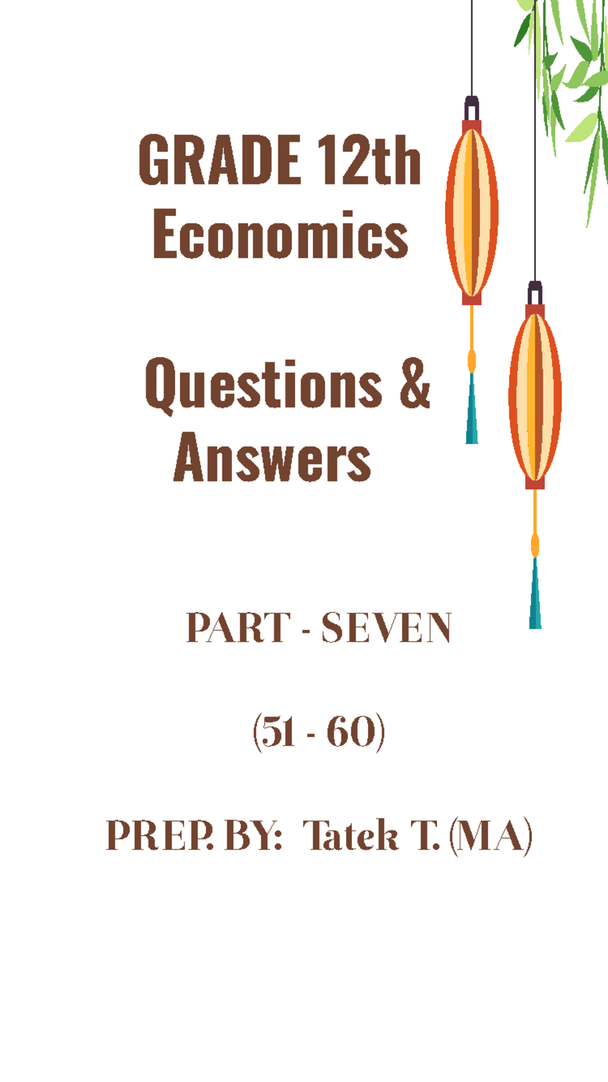 12 Eco P7 - Eco - GRADE 12th Economics Questions & Answers PART - SEVEN ...