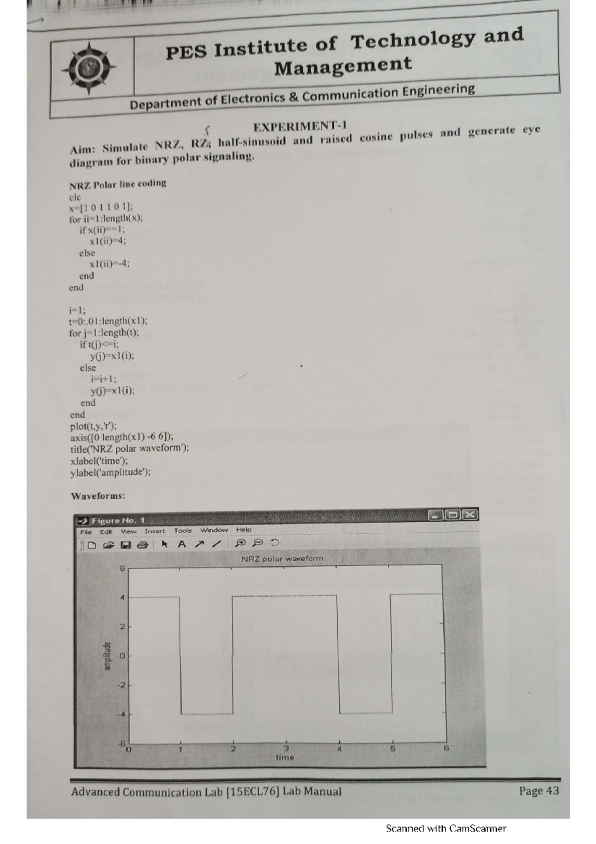 Communication lab part b expts - Electronics and communications - Studocu