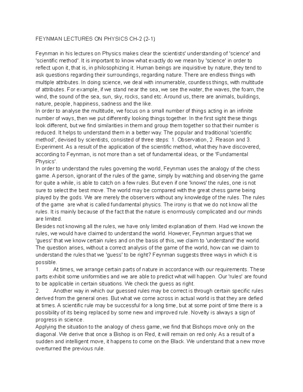 Feynman Lectures ON Physics CH-2 (2-1) - FEYNMAN LECTURES ON PHYSICS CH ...
