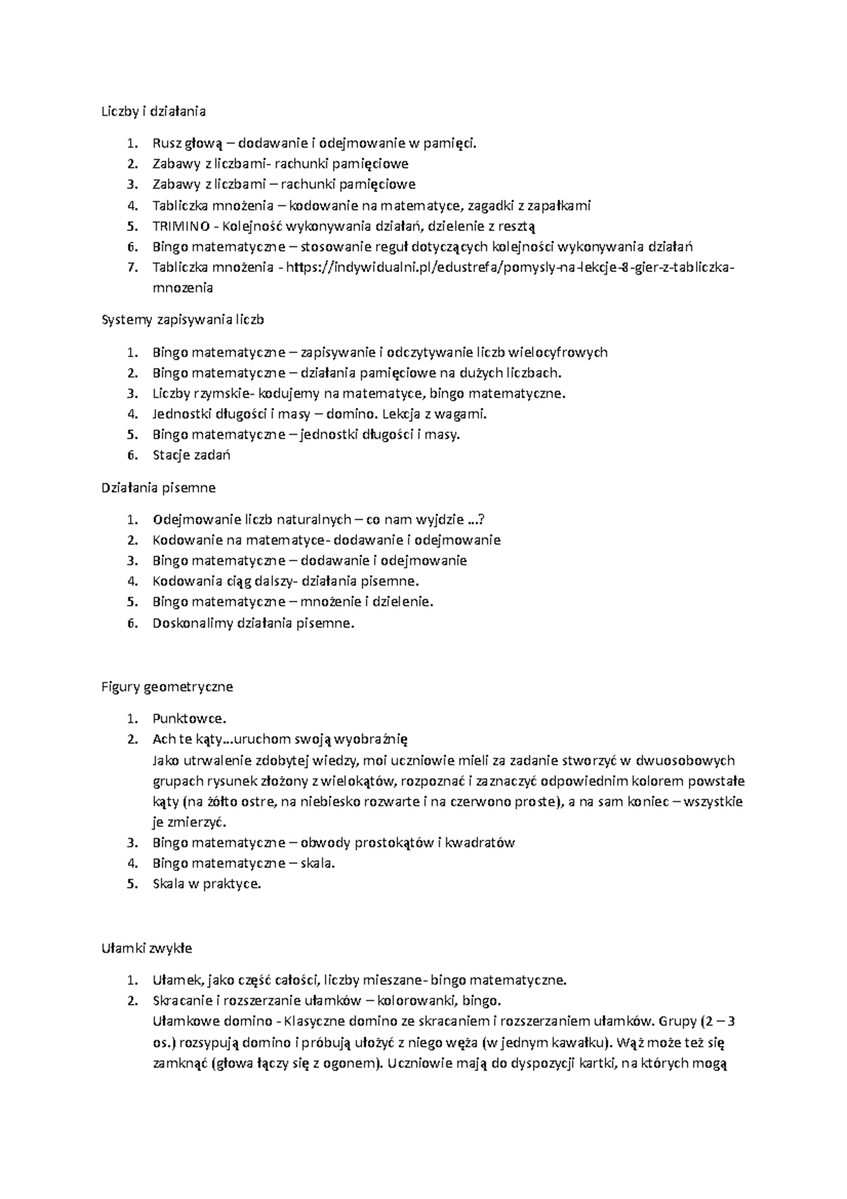 Tematy kl - fgfgfg - Liczby i działania Rusz głową – dodawanie i ...