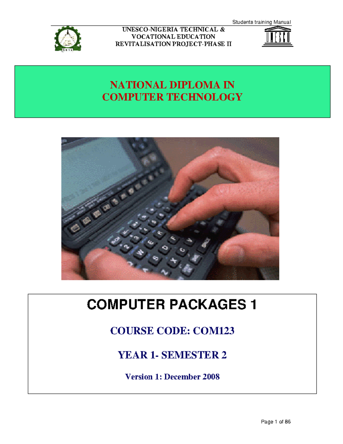Nanopdf - Computer packages - UNESCO-NIGERIA TECHNICAL & VOCATIONAL ...