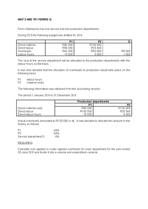Divisional perfomance summary notes MAF 3 (Updated ) - MAF 3 - RU - Studocu