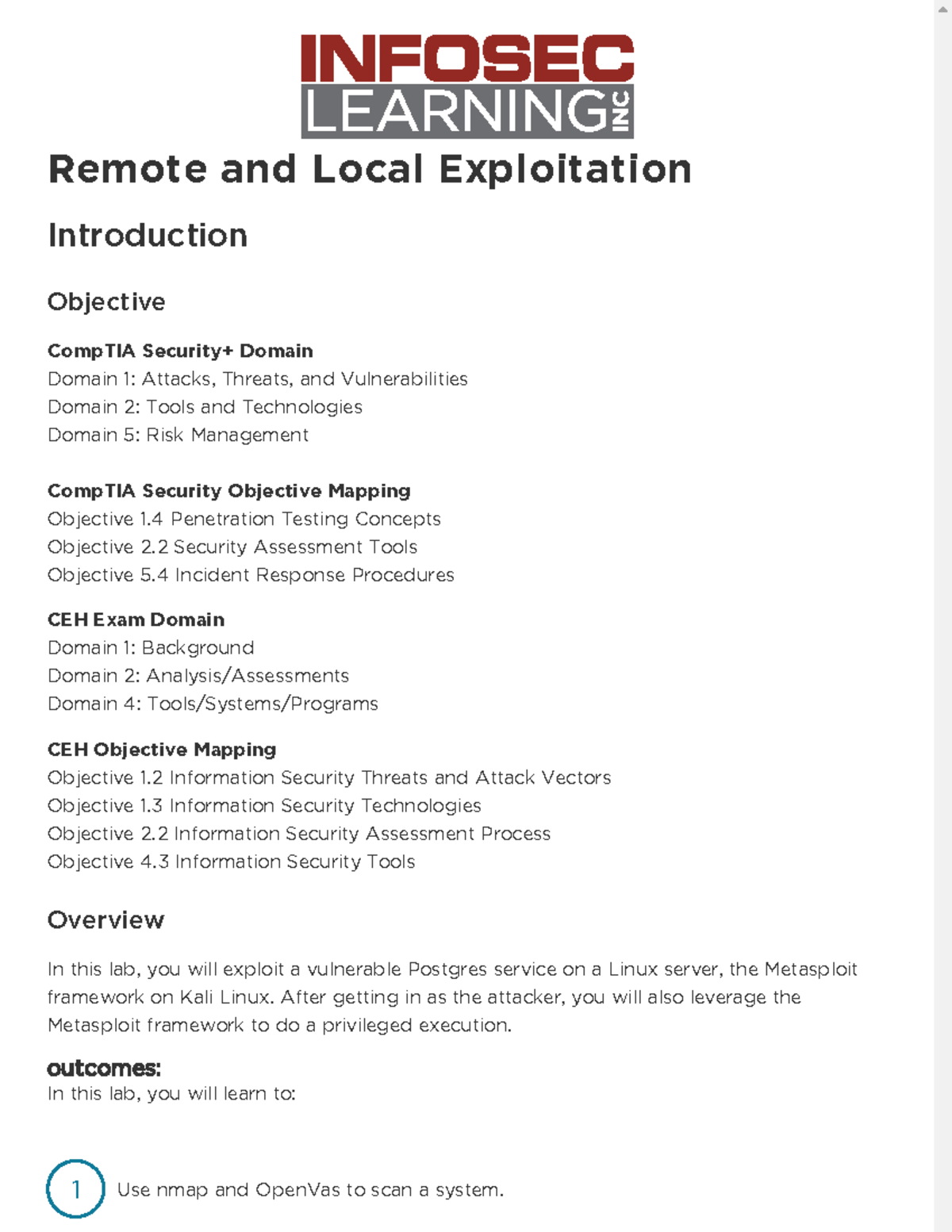 Lab instructions remote and local exploitation - Remote and Local Exploitation Introduction ...