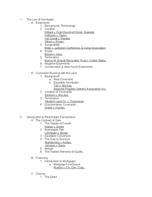 Property Outline - I. An Introduction to Property Law What is property ...