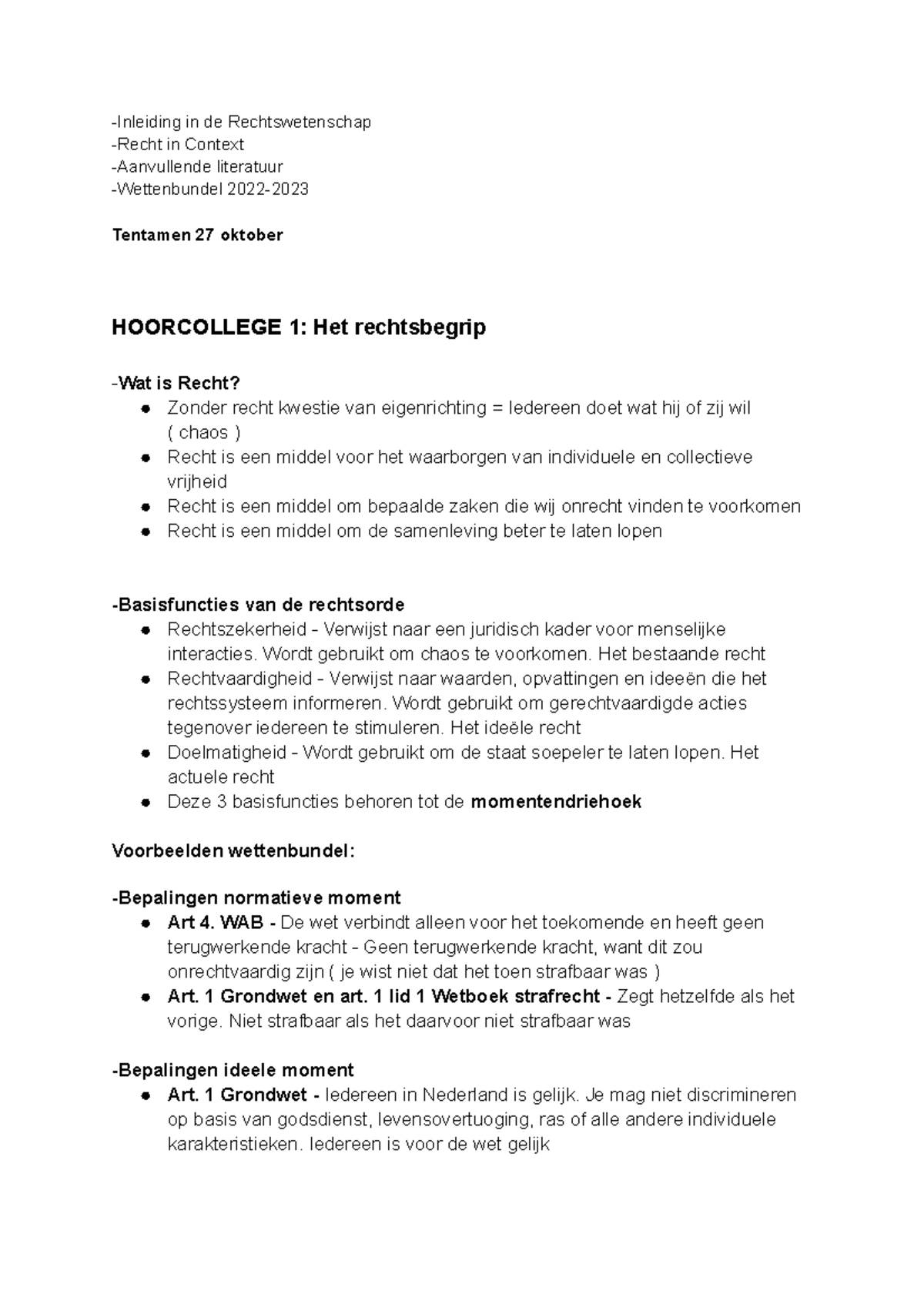 Inleiding Rechtsbegrip -Inleiding in de Rechtswetenschap -Recht in ...