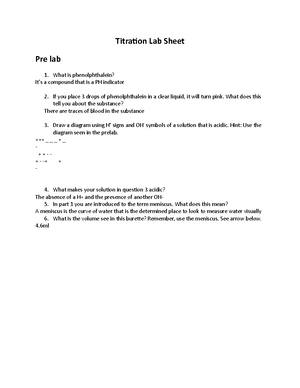 Titration Lab Sheet - 11th Grade Chemistry for LUOA - Titration Lab ...