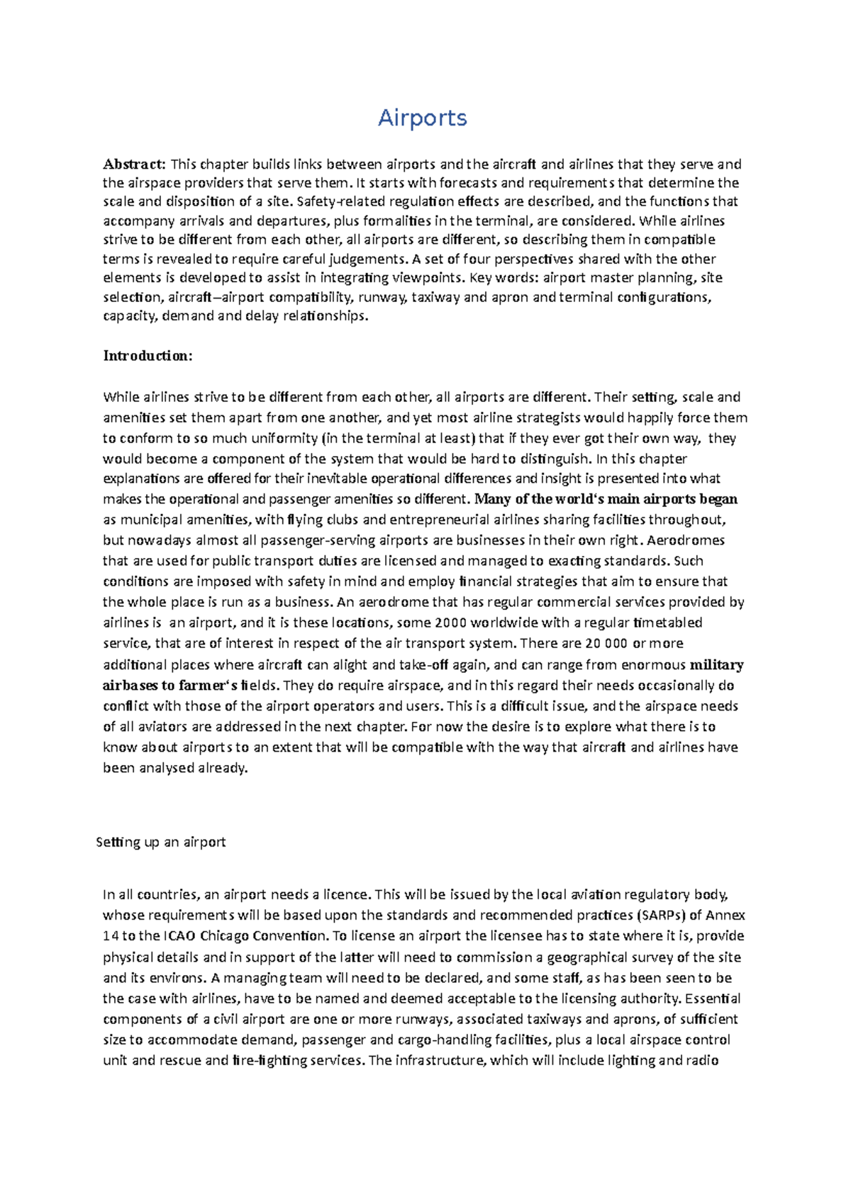 Airports - Airports Abstract: This chapter builds links between ...