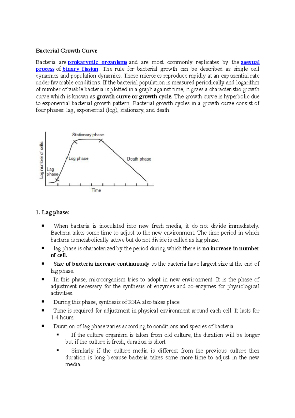 Bacterial Growth Curve - Bacterial Growth Curve Bacteria are ...