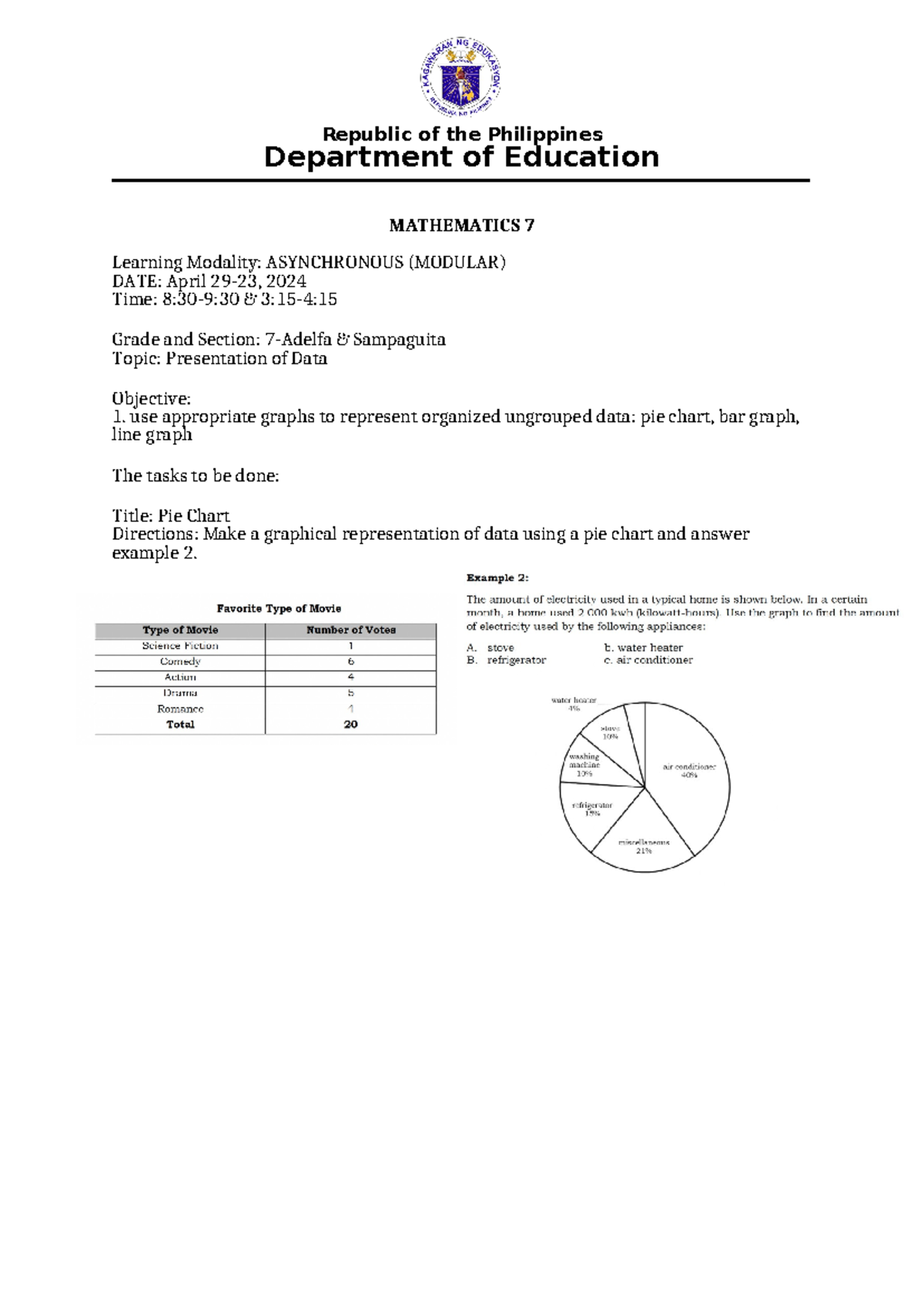 Activity sheets - Republic of the Philippines Department of Education ...