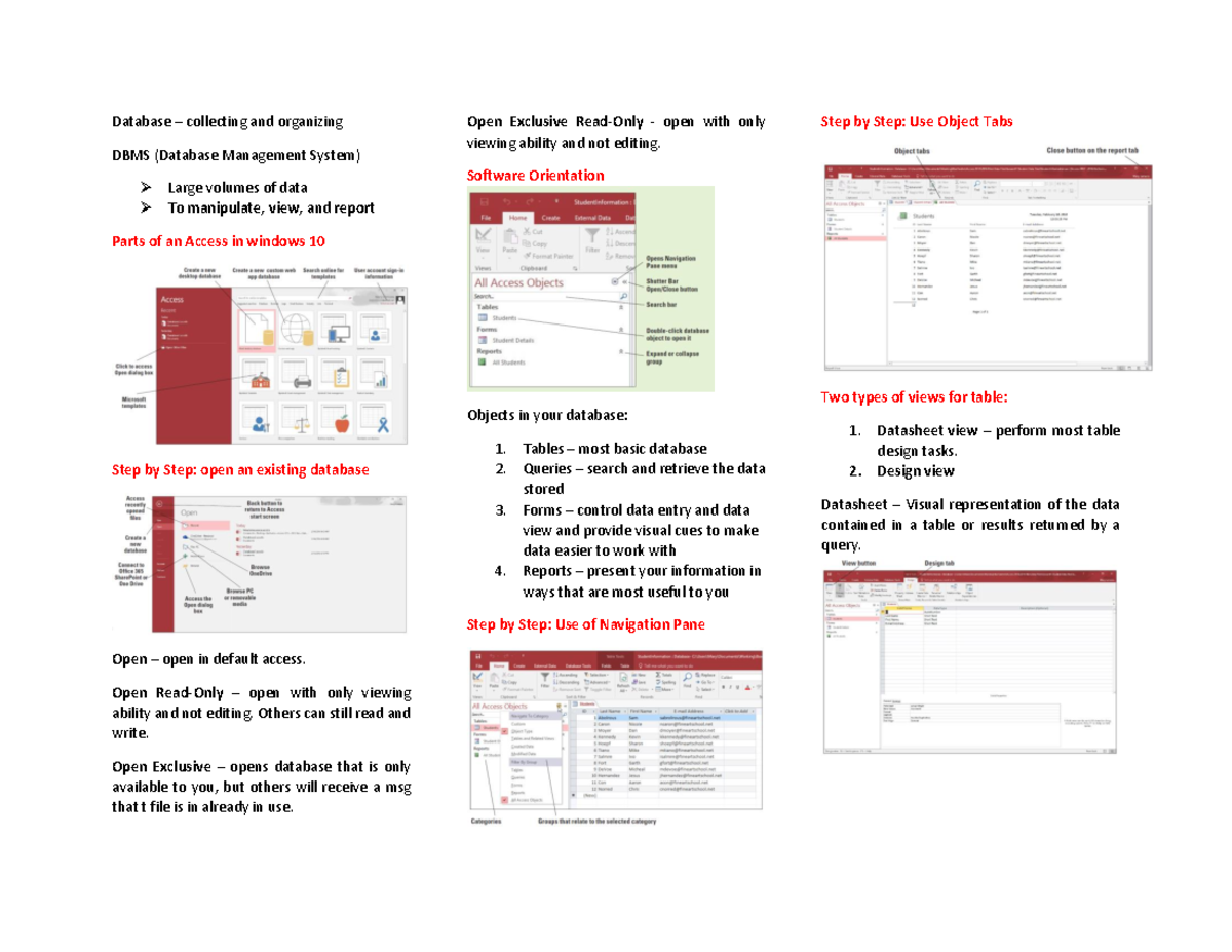 Chapter 1 3 reviewer - Database – collecting and organizing DBMS ...