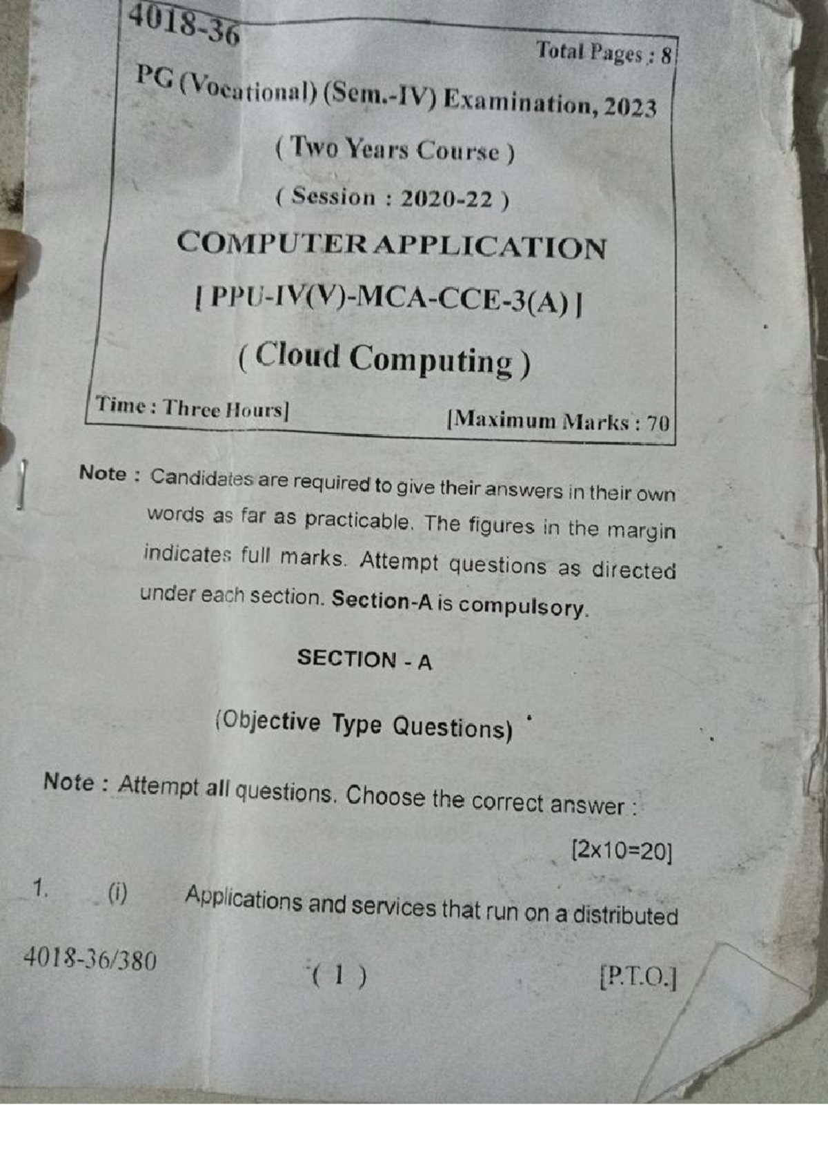 Cloud computing - MCA - Studocu