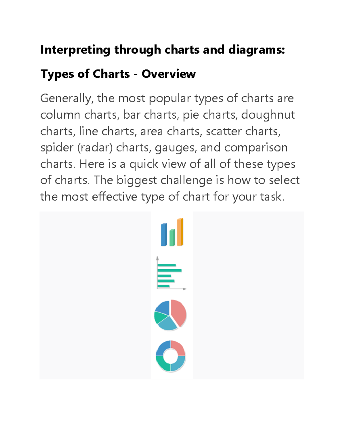 Interpreting through charts and diagrams - Here is a quick view of all ...