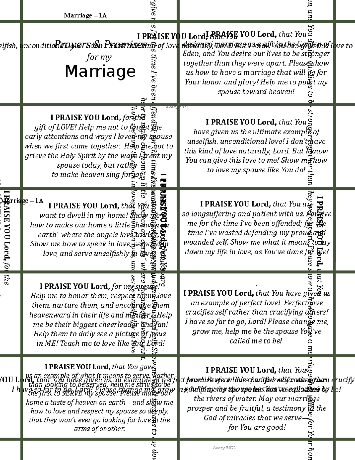 RR 4 - Promises - Marriage 1a - I PRAISE YOU Lord, that You want to ...