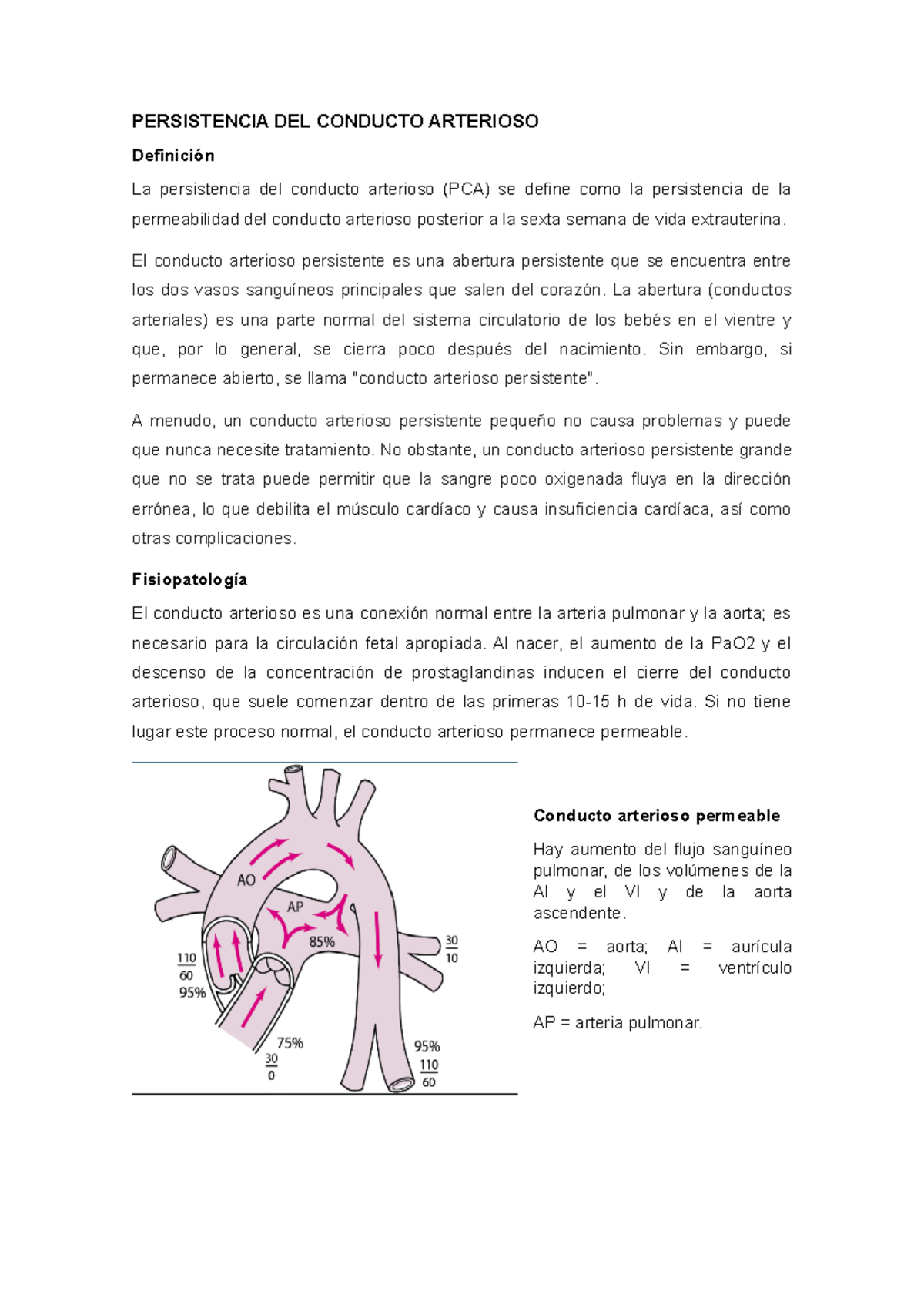 Persistencia DEL Conducto Arterioso en pediatría - PERSISTENCIA DEL ...