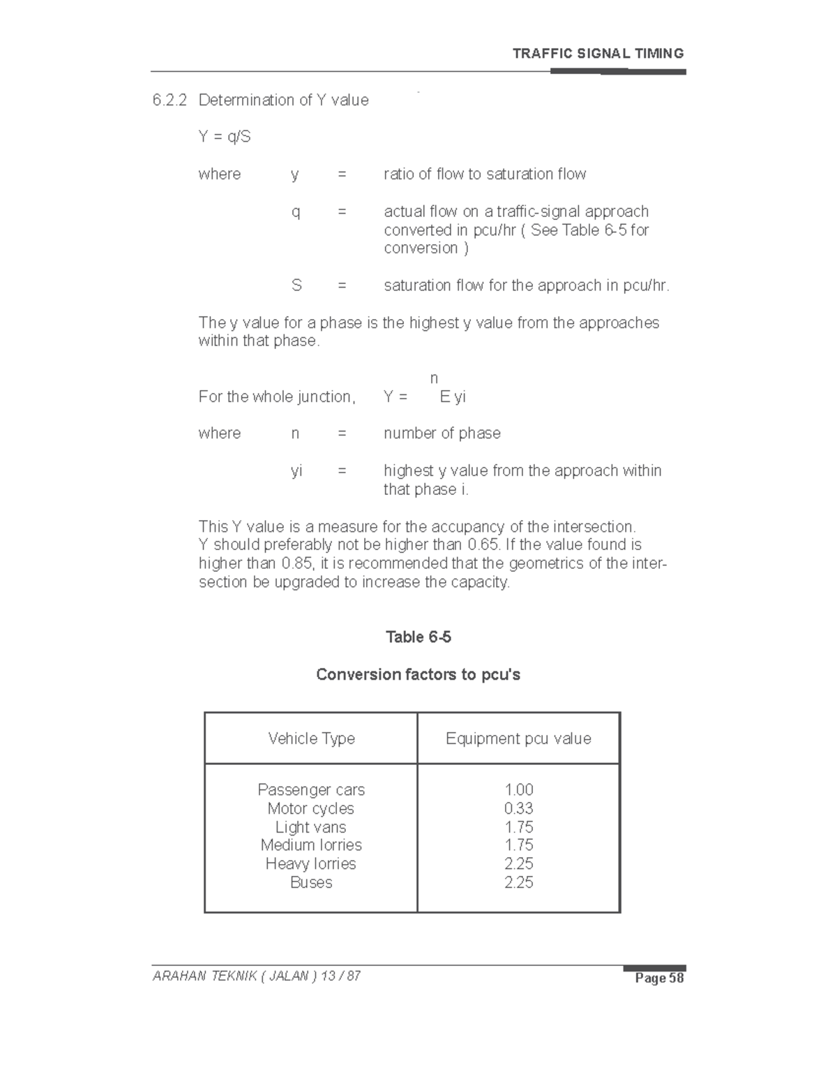 Appendix JKR - CONVERSION FACTOR TO PCU ACCORDING TO JKR SPECIFICATIONS ...