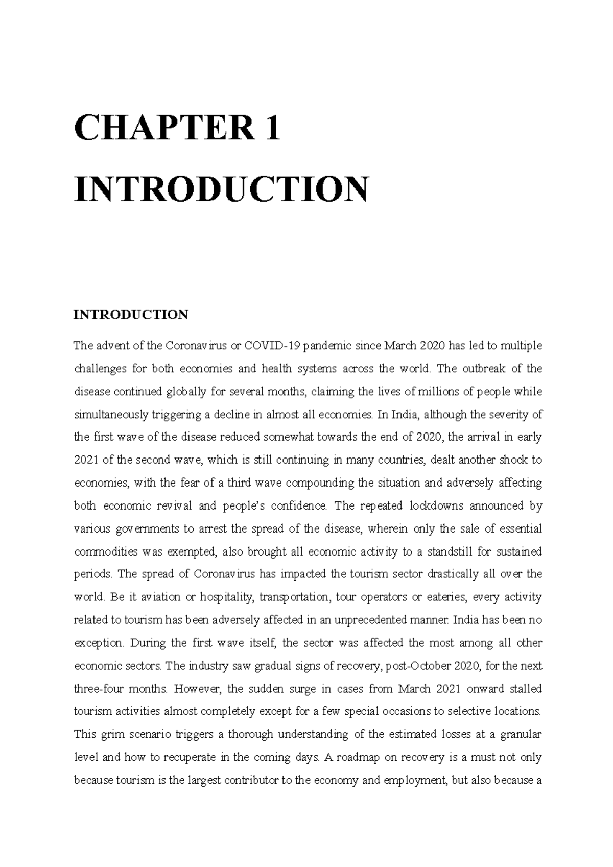 Project Report Final - CHAPTER 1 INTRODUCTION INTRODUCTION The advent of the Coronavirus or ...