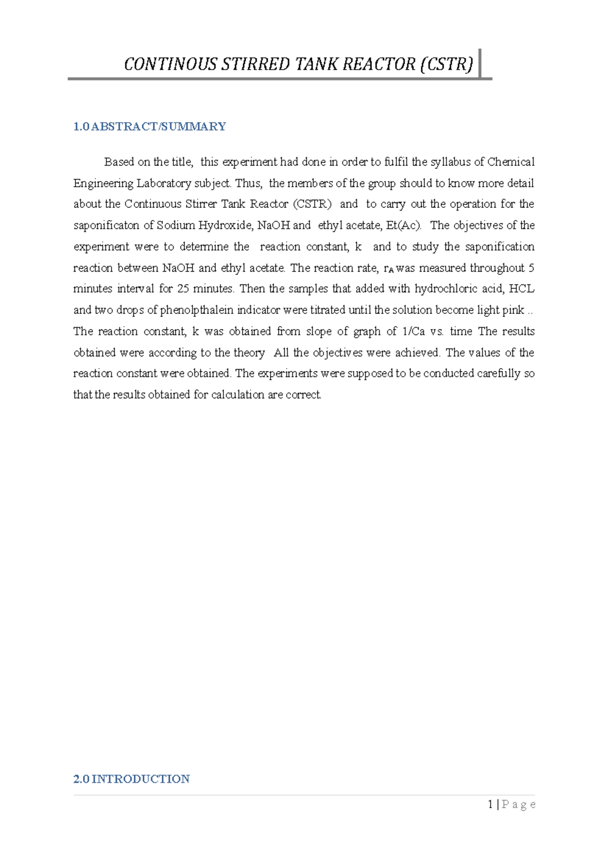 309199967-LAB-CSTR - lab - 1 ABSTRACT/SUMMARY Based on the title, this ...