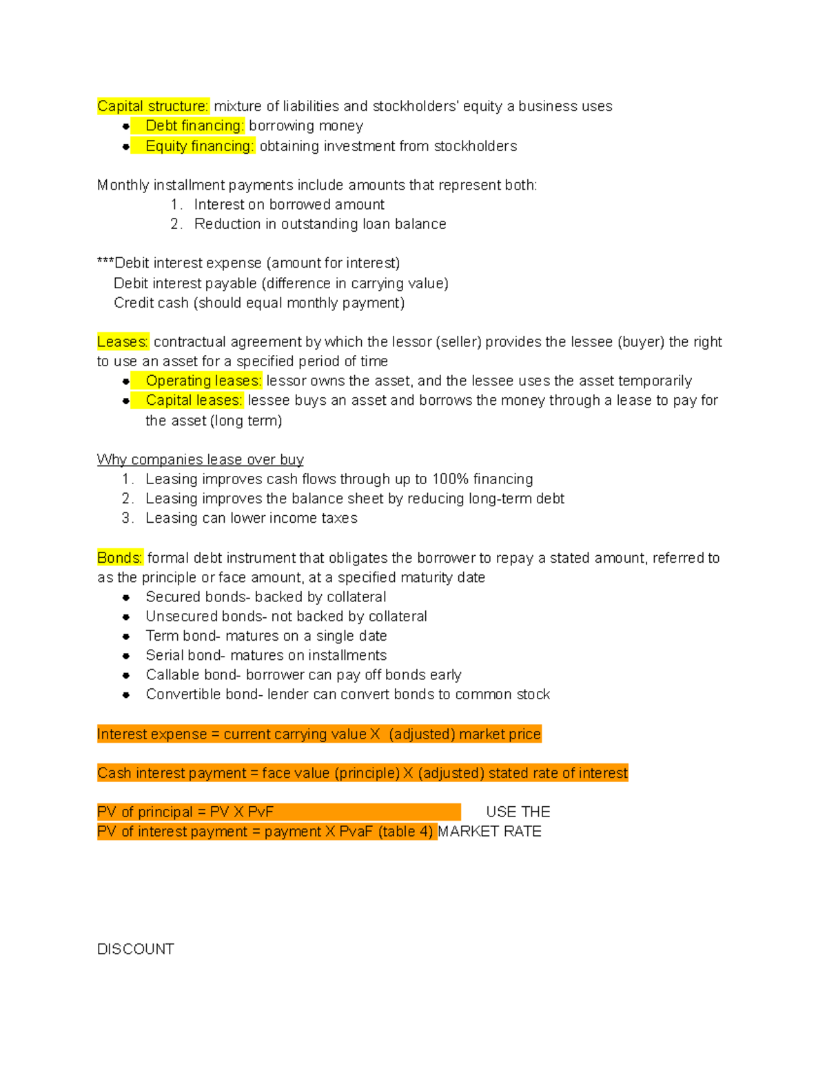 Chapter 9 long-term liabilities - Capital structure: mixture of ...
