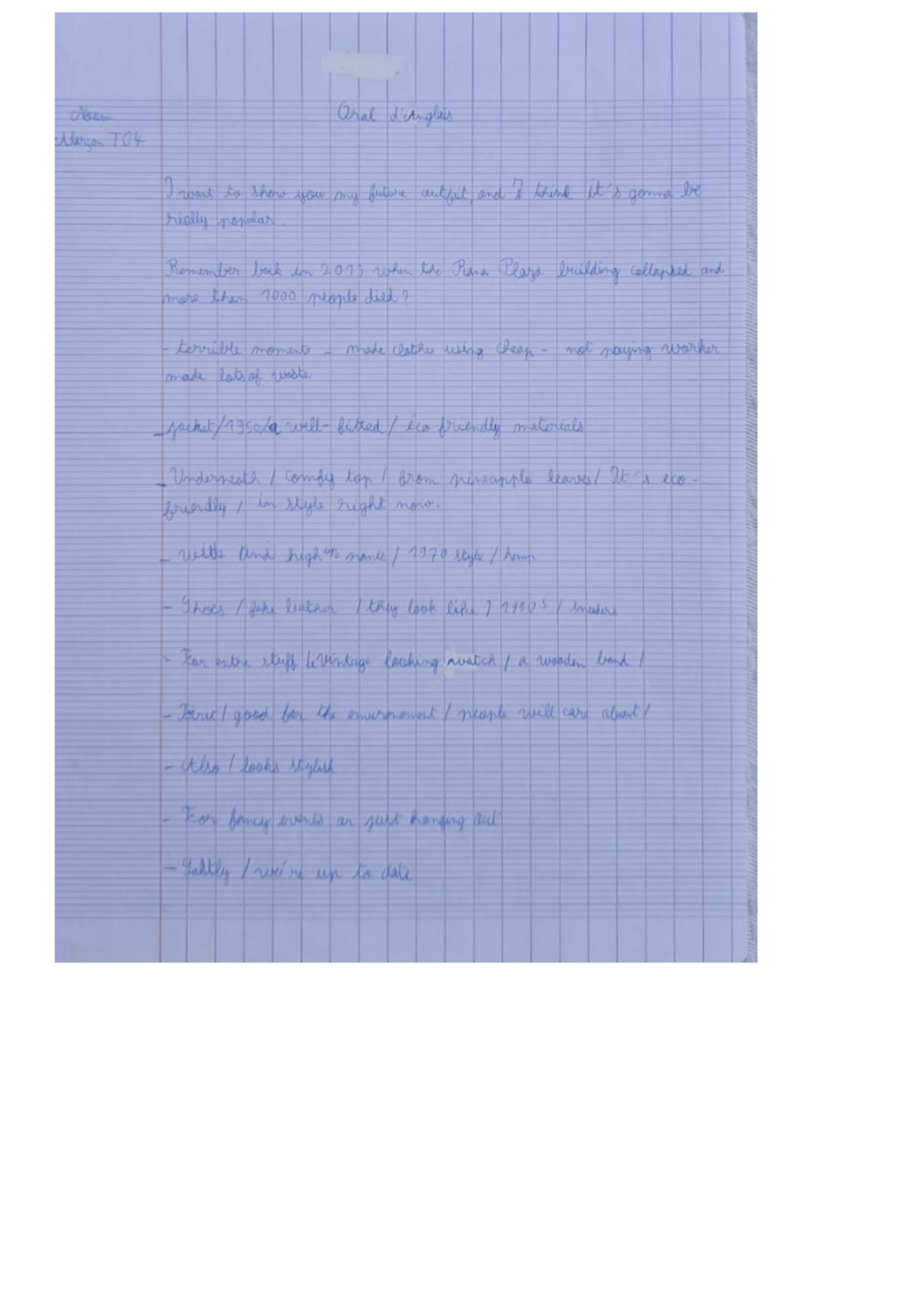 Task final English 2 Noam Alarcon Term 04 - Anglais - Studocu