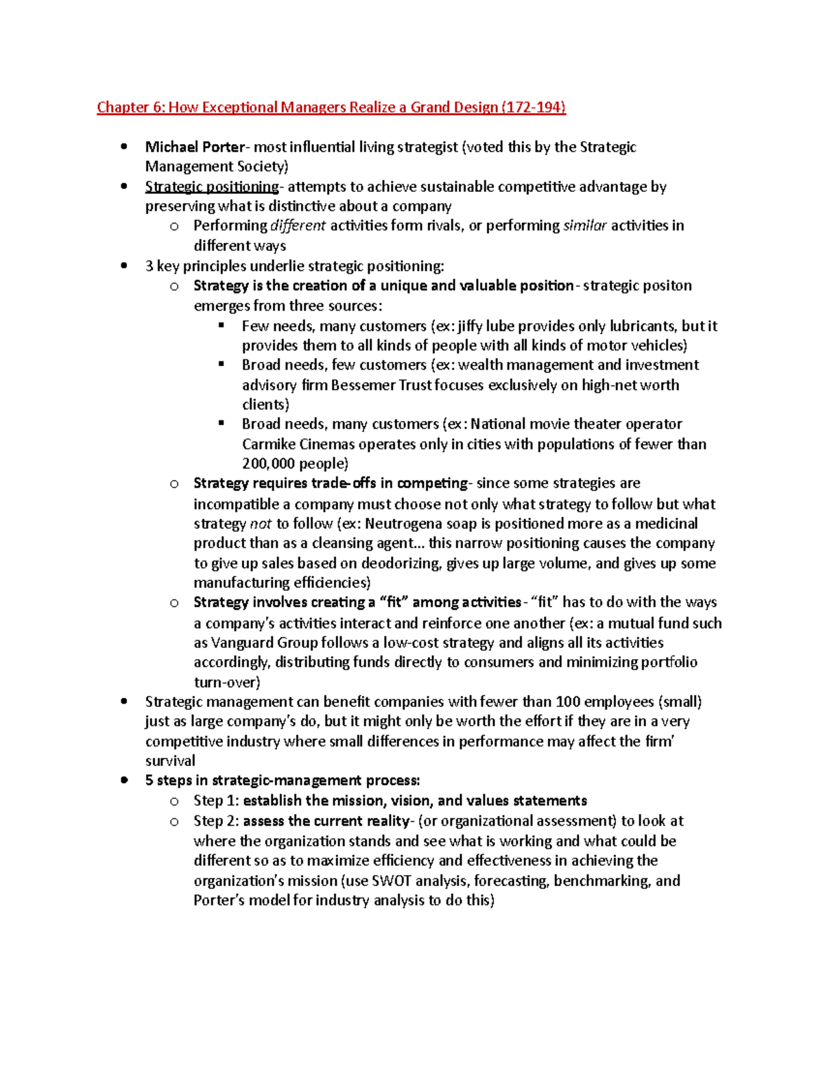 Chapter 6 - Professor Tim Waid's course. In depth book reading ...