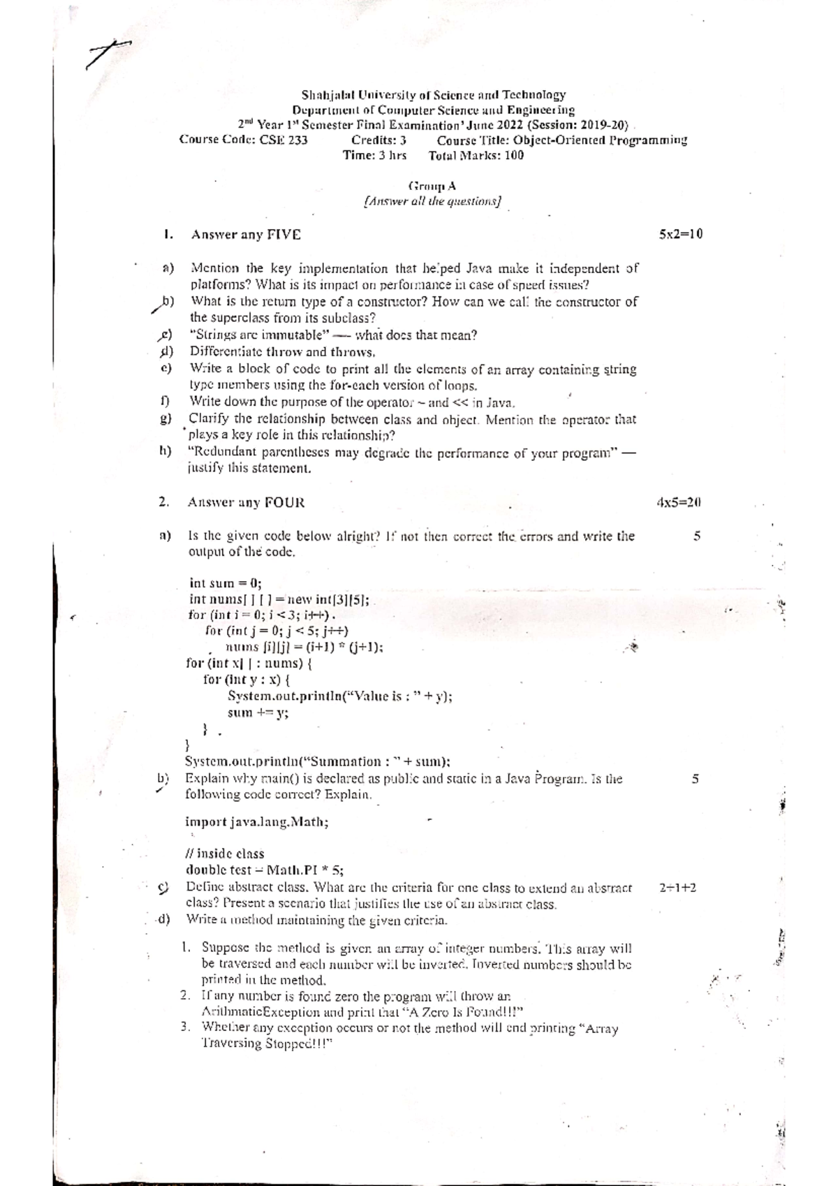2-1 Java 19 batch - kmkml wnoop - Data Structure - Studocu