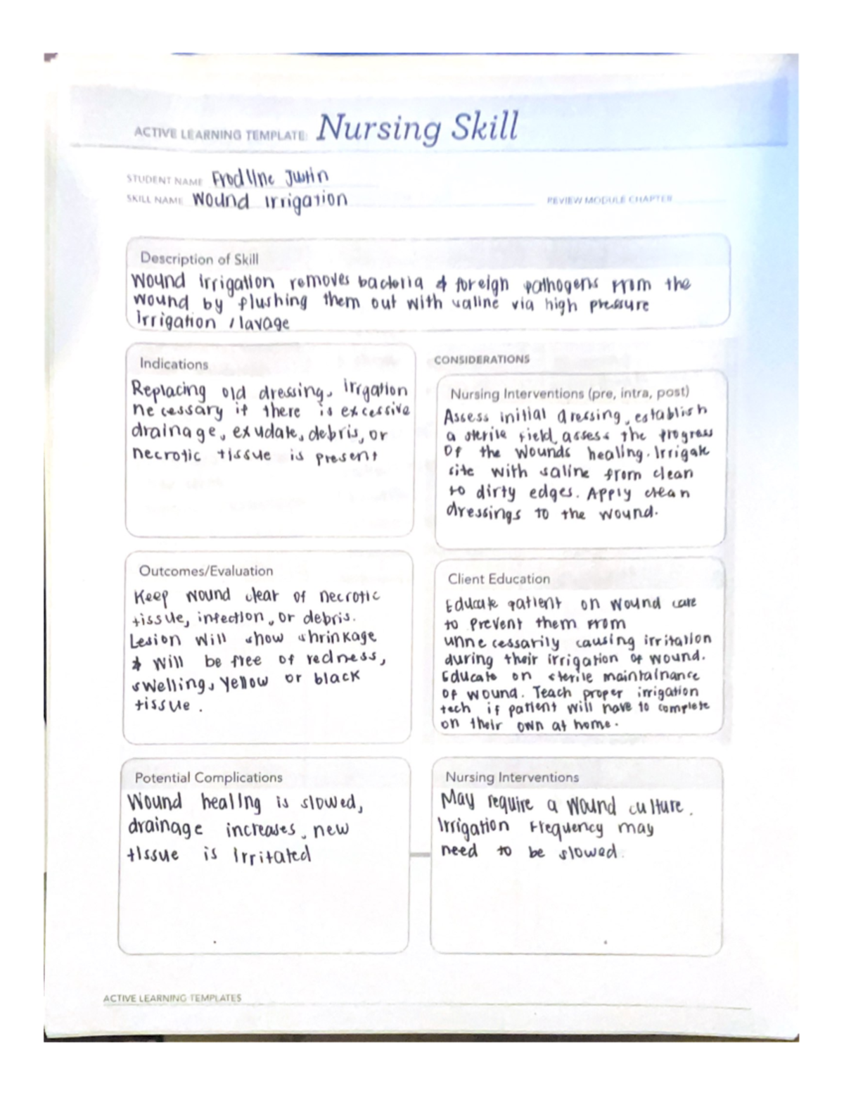 Description of Skill - Apply clean dressings to the wound. Client ...