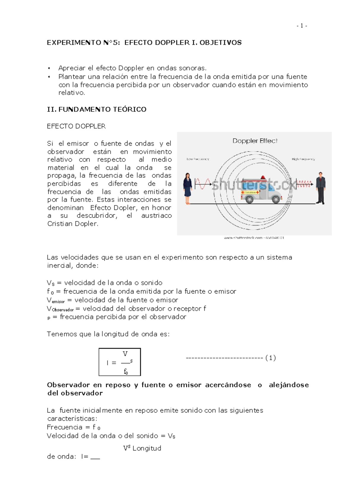 Guia de Laboratorio Efecto Doppler - Fisica I - URP - Studocu