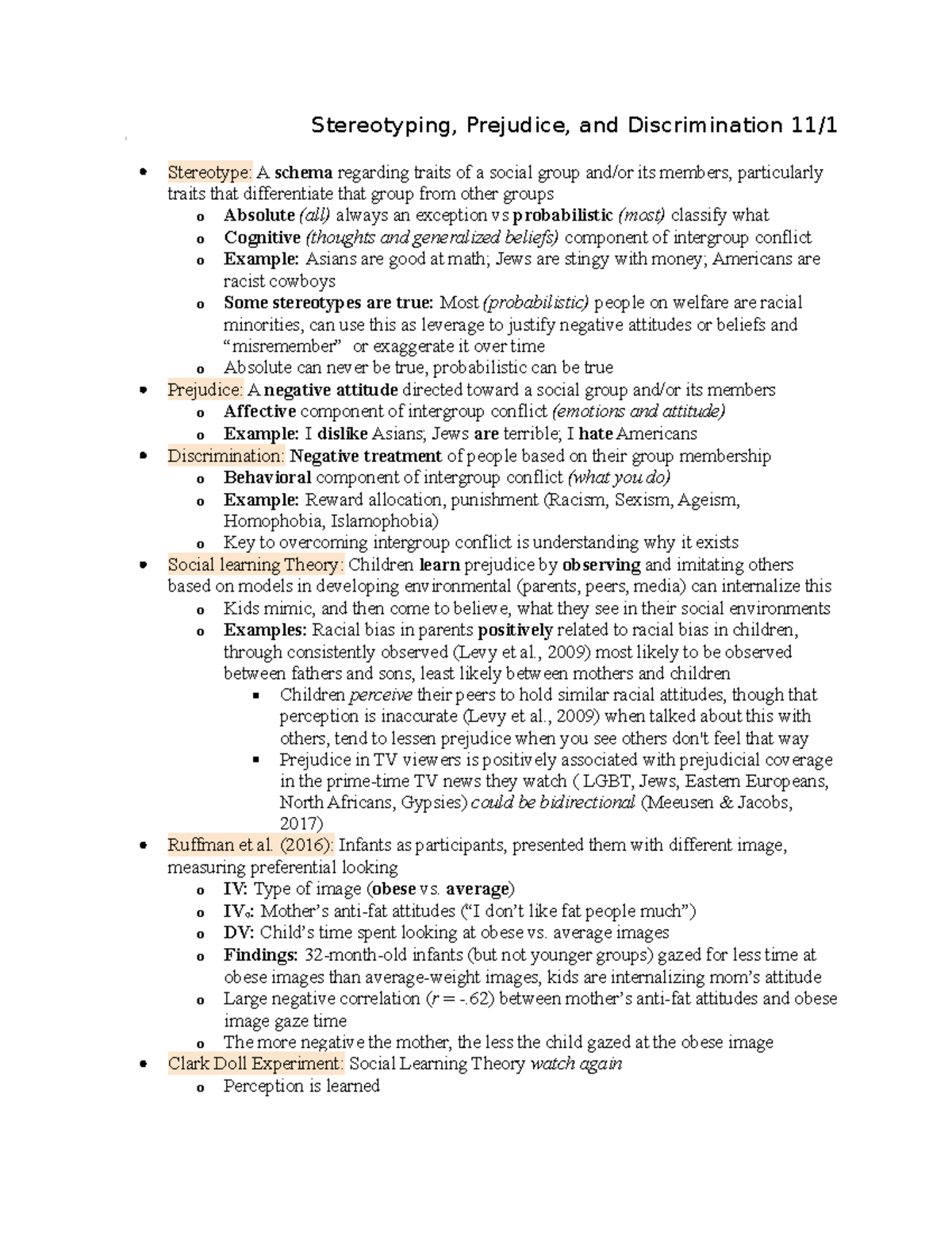 PSYCH 156 (SOCIAL PSYCH) Final exam- notes, completed - Stereotyping ...
