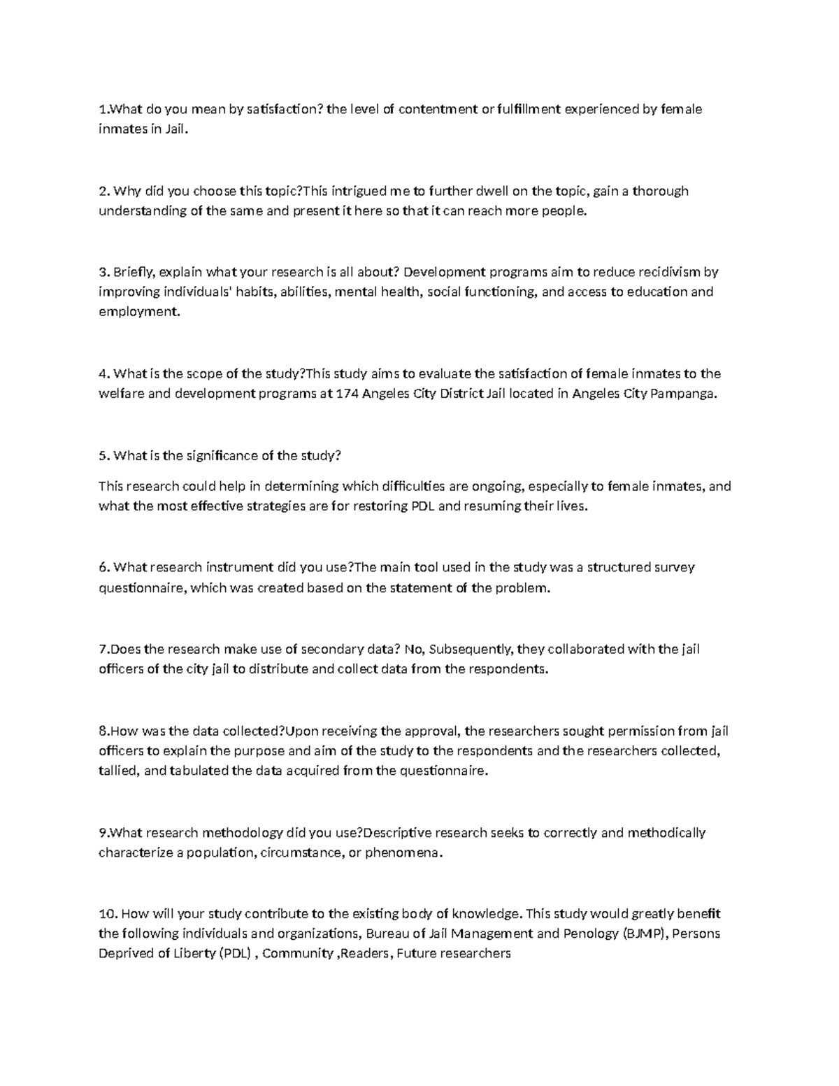 satisfaction of - 1 do you mean by satisfaction? the level of ...