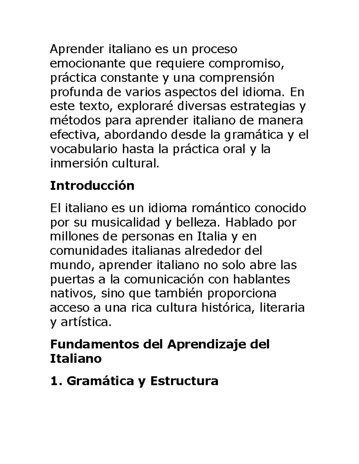 Aprender italiano es un proceso emocionante que requiere compromiso ...
