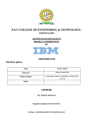 Artificial intelligence iot and machine learning ai programs using python a beginners book - Studocu