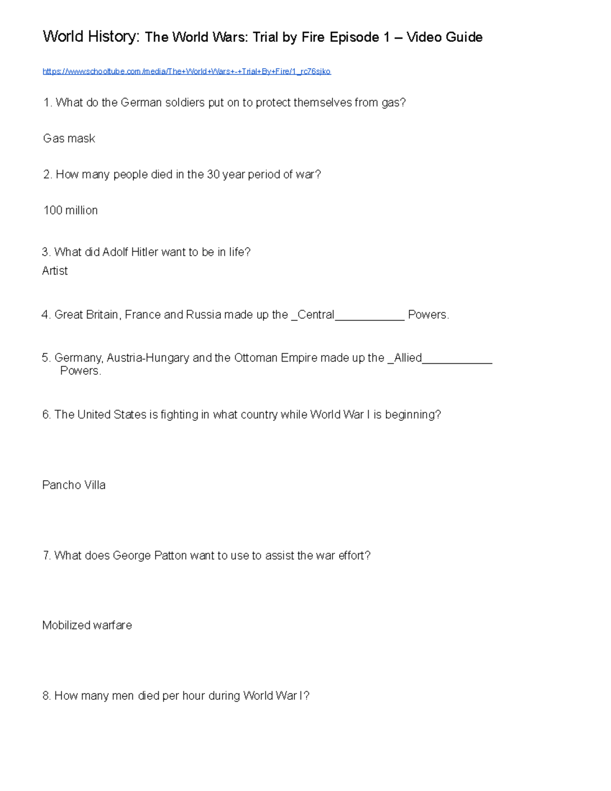 77 - tttttttt - World History: The World Wars: Trial by Fire Episode 1 ...