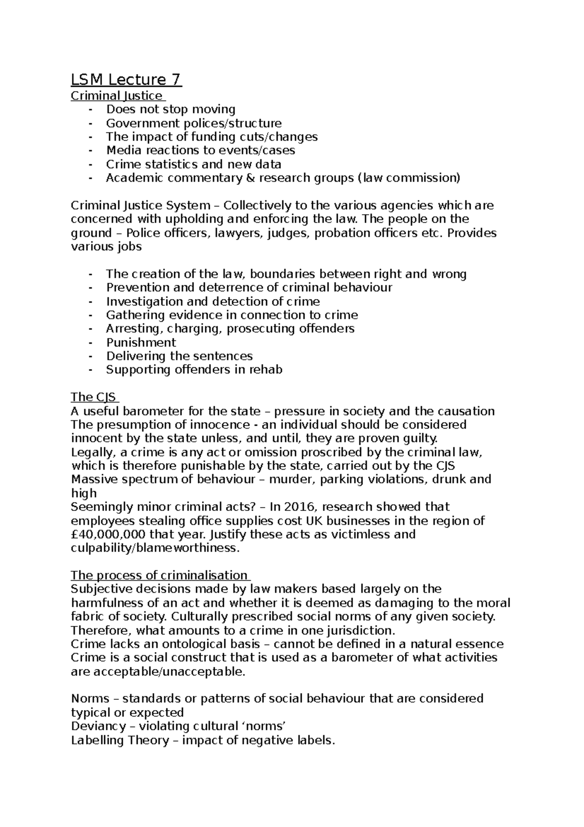 Lsm Lecture 7 Criminal Justice System University Of Winchester Chris Lsm Lecture 7