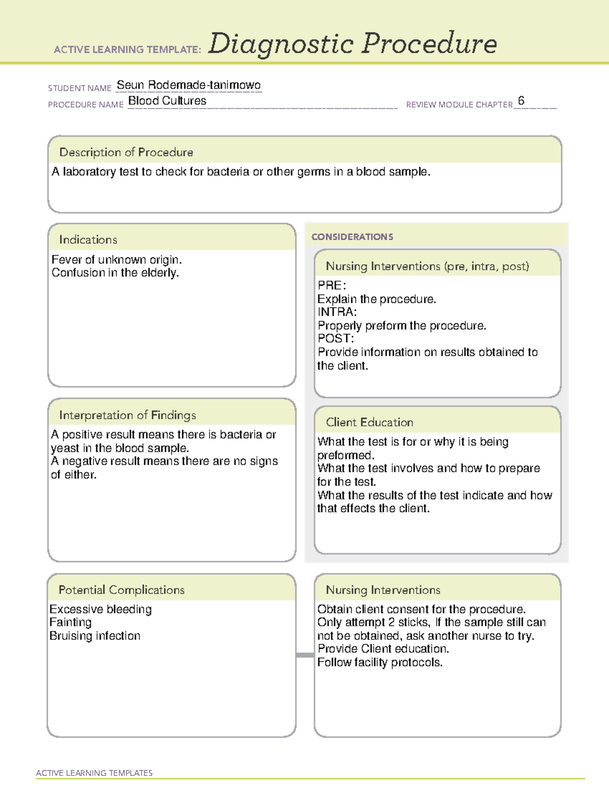 Diagnostic Procedure blank - bussines administration - ACTIVE LEARNING ...