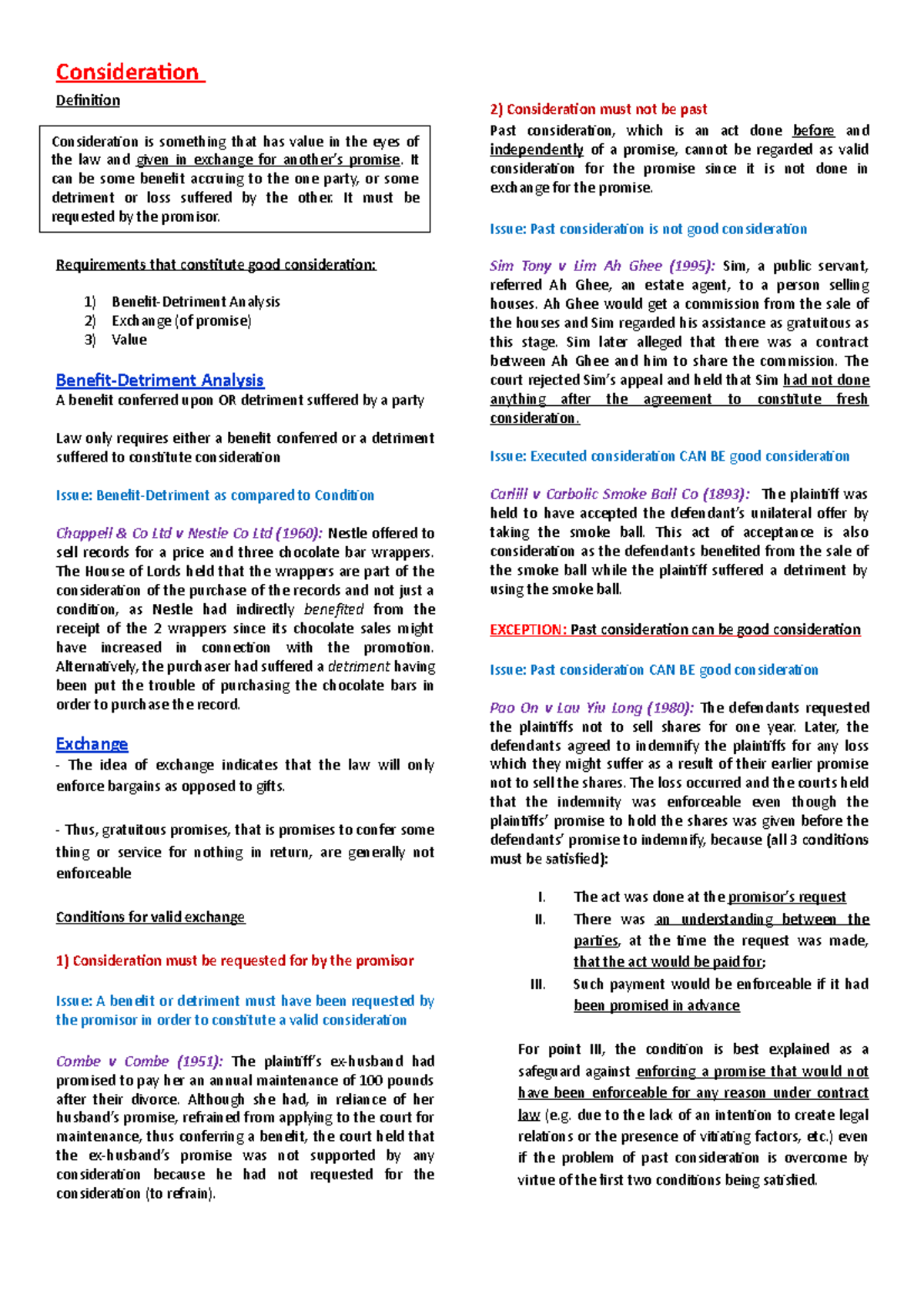 Chapter 8 - Consideration business law godlike - Consideration ...