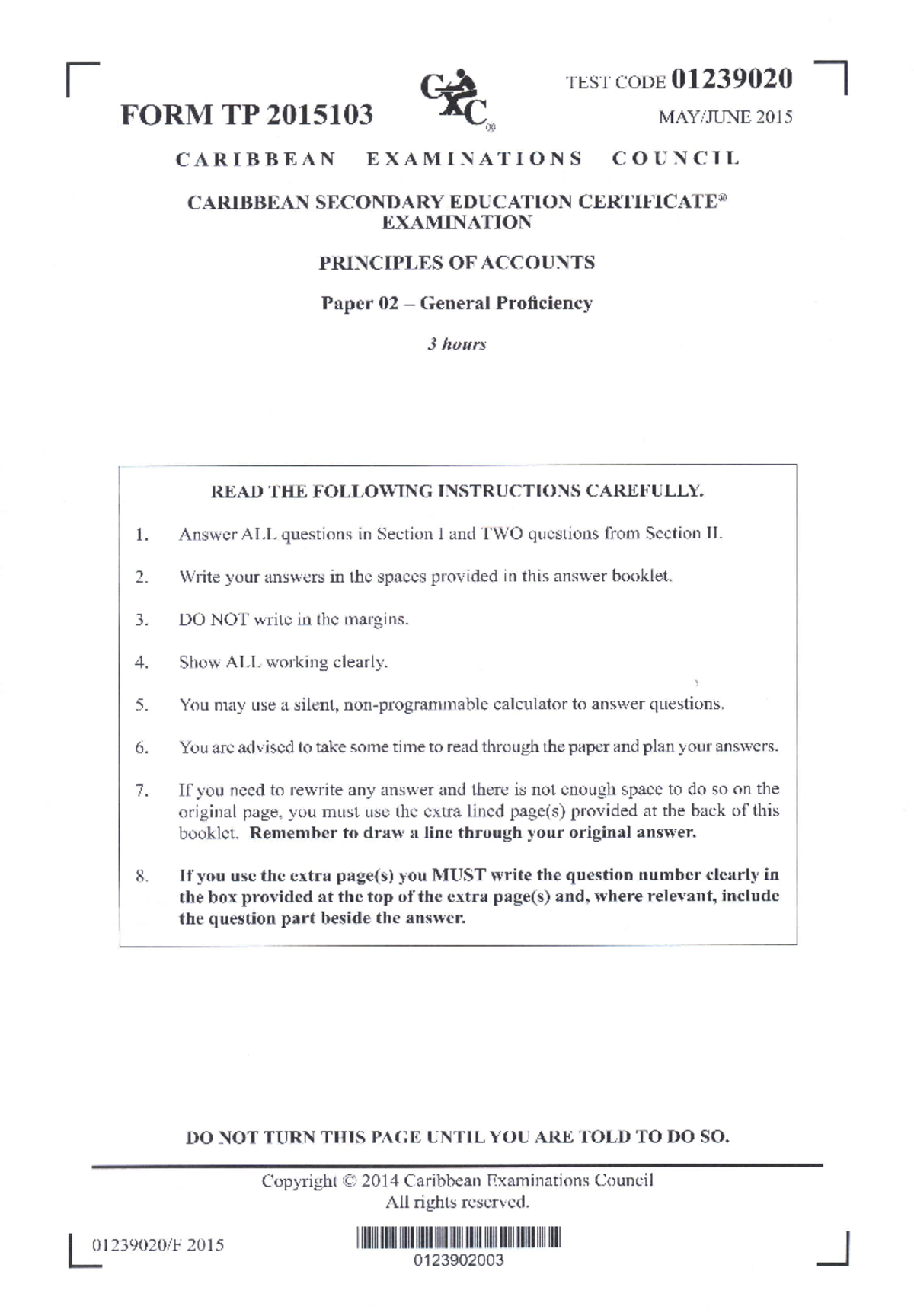 POA 2015 csec past paper - Audio Visual History - Studocu