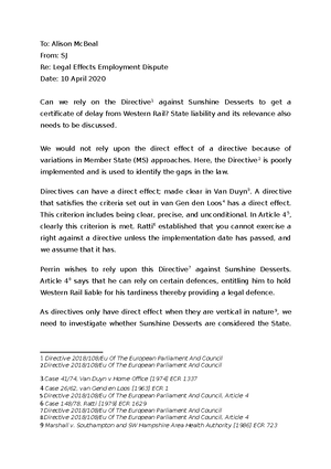 Legal Effects of EU Law - Legal Effects of EU Law Supremacy of EU Law ...